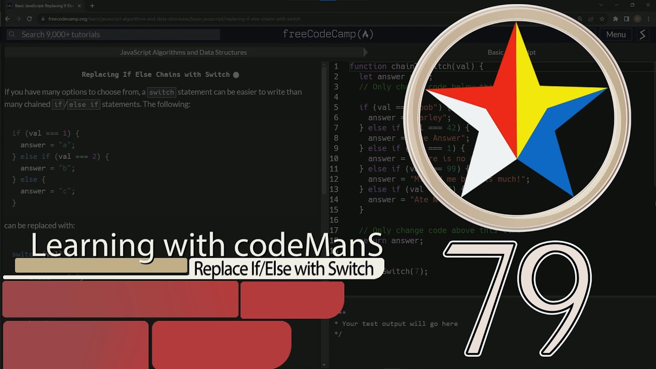 JavaScript Basic 79: Replacing If Else Chains with Switch | FreeCodeCamp