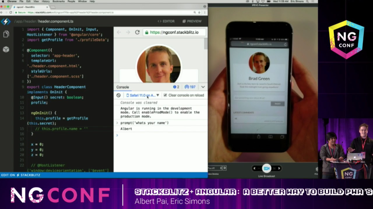 StackBlitz + Angular: A Better Way to Build PWA’s | NGConf 2018 | ConfPad