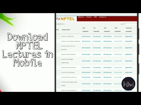 How to download NPTEL lectures videos in mobile phone
