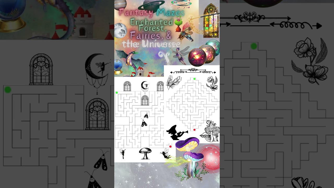 Fantasy Mazes, Maze Books for Kids, Labyrinth, PDF, Puzzles for Kids, Printable Mazes, Digital File