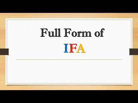 Full Form of IFA || Did You Know?