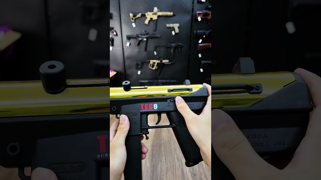 Gold TEC-9 High-Speed Nylon Tactical Blaster Unboxing