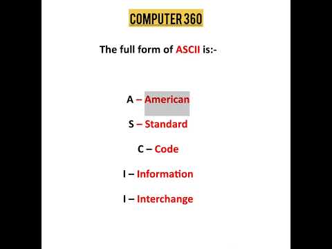 The full form of ASCII is??? #computer #computerscience #shorts #ytshorts #youtubeshorts