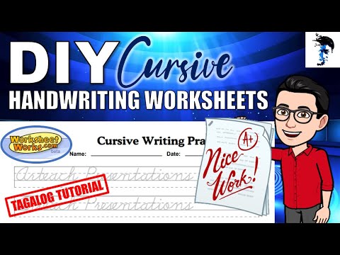 How to Create Your Own Cursive Handwriting Worksheet for Kids (Tagalog Tutorial)