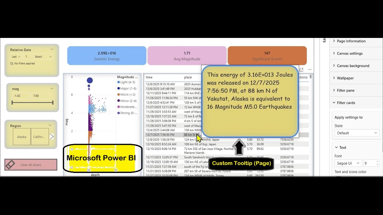 Power BI 👉🏼 How to Create a Custom Tooltip Page  &  insert Dynamic Values into tooltip ➡️Video # 3