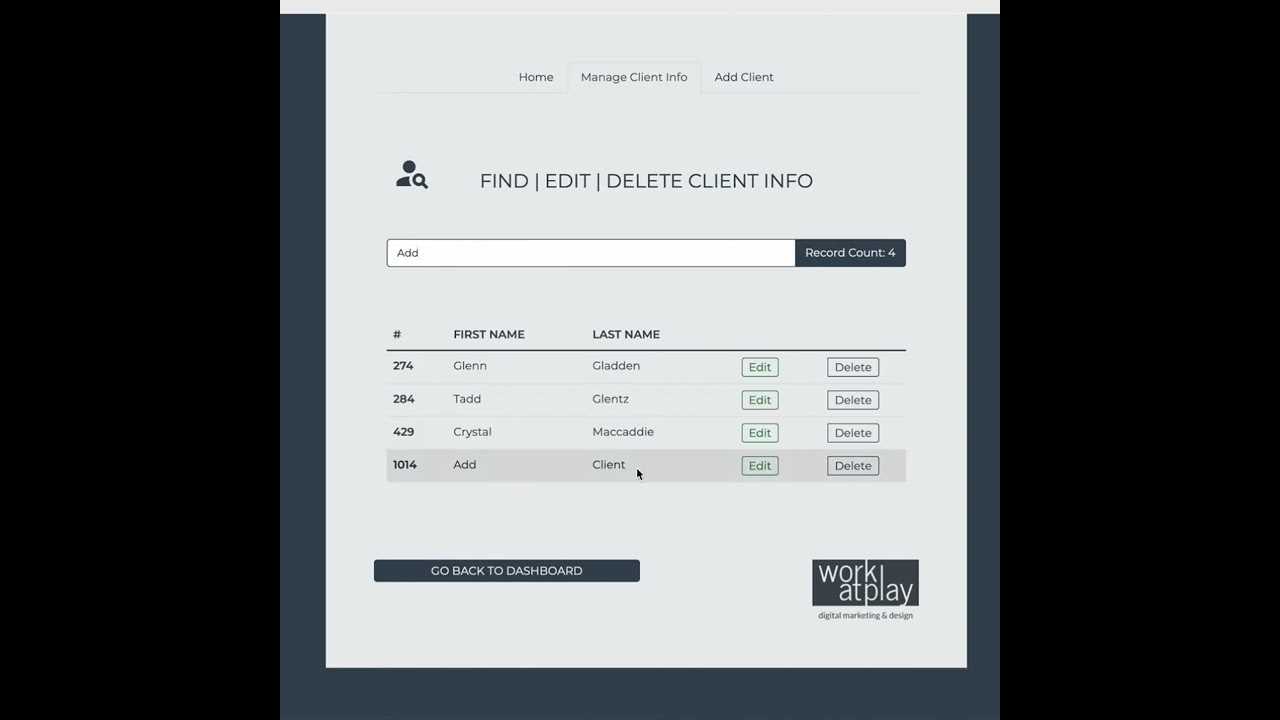 Client Database Management App