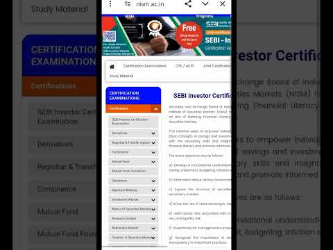 sebi investor certification examination | banking certificate |sebi investor certificate 2024 @yrf
