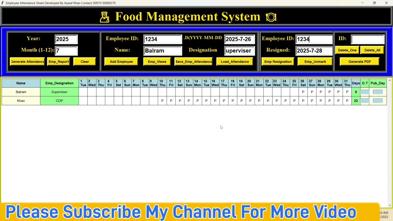 Employee Attendance System in Python Tkinter | Full Project with Source Code