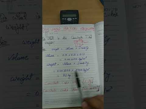 How to Calculate concrete Cubes weight ? | Civil Engg Practical knowledge. #civilengg #concretecube