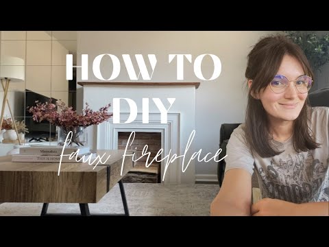 DIY faux fireplace budget friendly renter friendly | How I build a faux free standing fireplace