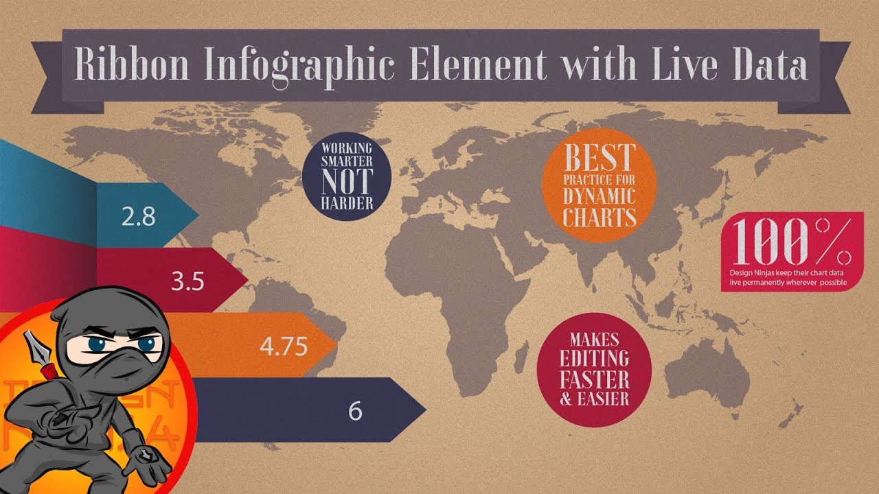 Make a Ribbon Infographic Element with Live Data in Illustrator