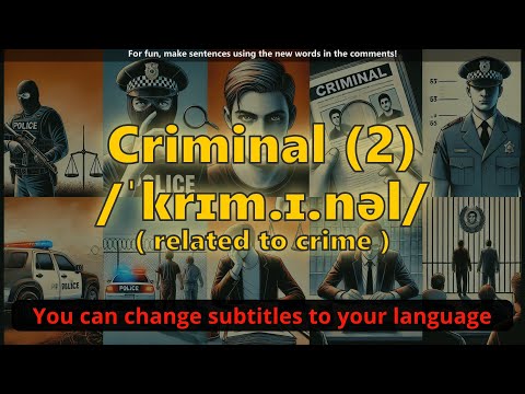 Criminal meaning (related to crime) with 5 examples