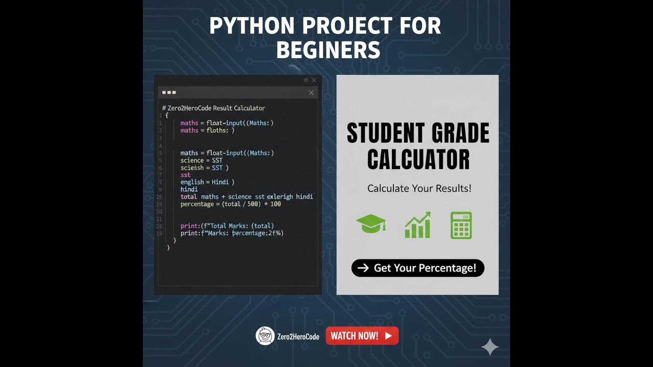 How to Build a Student Grade Calculator in Python | Result System 🎓 | Zero2HeroCode