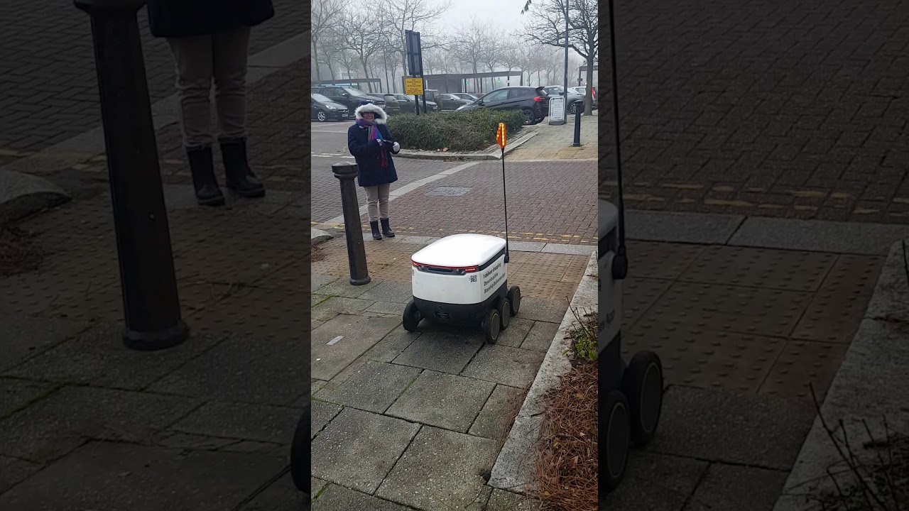 Our so cute food delivery robots in Milton Keynes -STARSHIP TECHNOLOGY