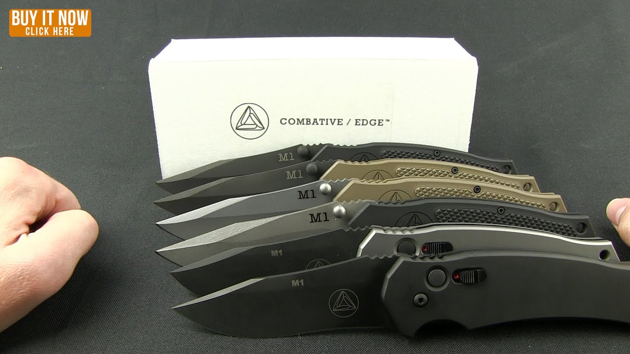Combative Edge M1-Assist Clip Point Knife OD Green (3.875" Bead Blast ...