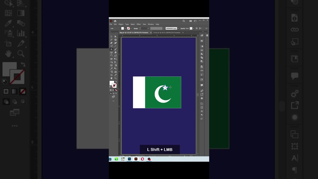 Pakistan Flag Design in Adobe illustrator || Urdu / Hindi ||