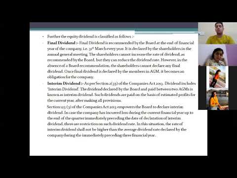 Provisions Relating to Dividend and Payment of Dividend