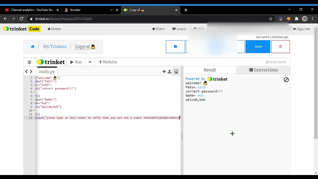 how to code a python login/password script
