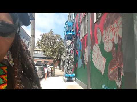 SOMA: MURAL in Progress by Serge Gay Jr., Artist. Location: Mr. S. Leather on Heron St. SF CA