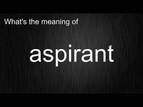 What's the meaning of "aspirant", How to pronounce aspirant?