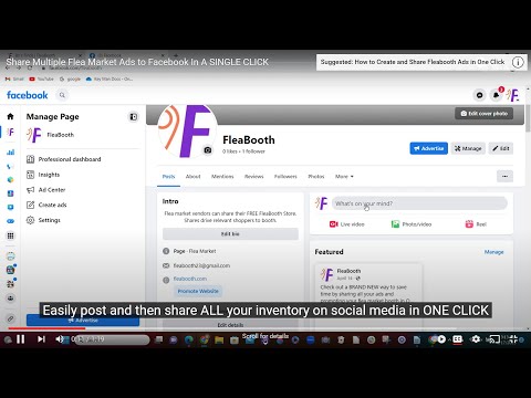 Share Your Flea Market Booth Vendor Page on Facebook In A SINGLE CLICK