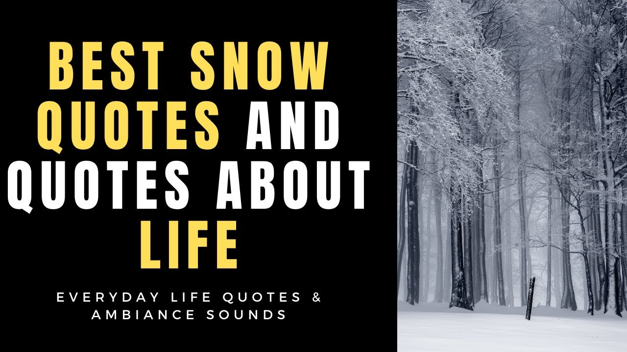 Best Snow Quotes And Quotes About Life
