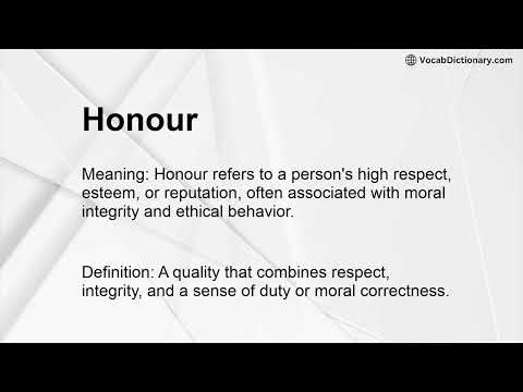 Honour Meaning