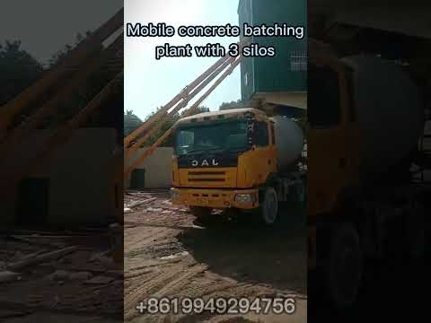 mobile concrete batching plant with 3 horizontal silos in Malaysia || Hengyuan concrete machines