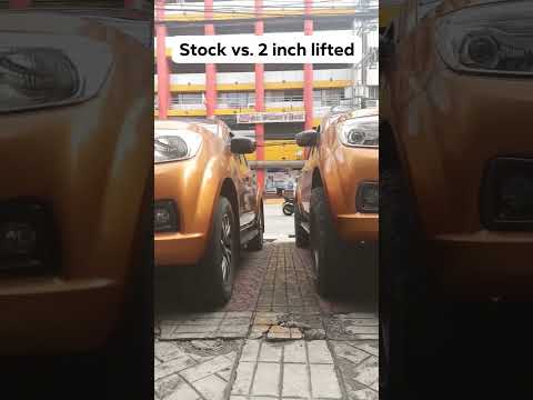 stock vs 2 inch lift Nissan Navara