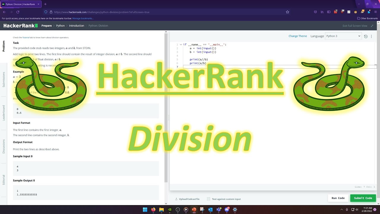 HackerRank (Python): Division
