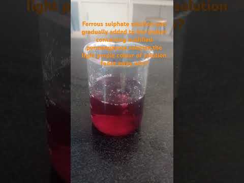 Redox reaction between Dil.Ferrous sulphate solution and acidified KMnO4#chemistry @venkat77