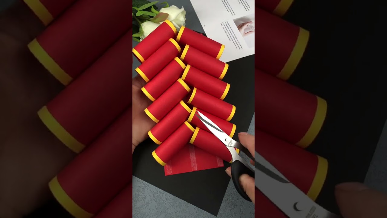 Chinese New Year is coming soon, kindergarten children, let’s make a firecracker out of ca