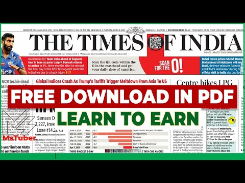 Free Download Times of India Newspaper | PDF | Step by Step