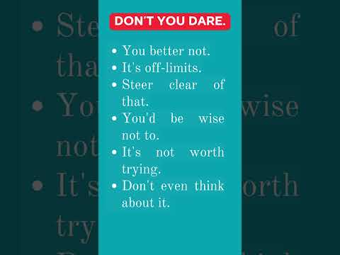 Different ways to say 'Don't you dare.' | #shorts| @ysbajwa