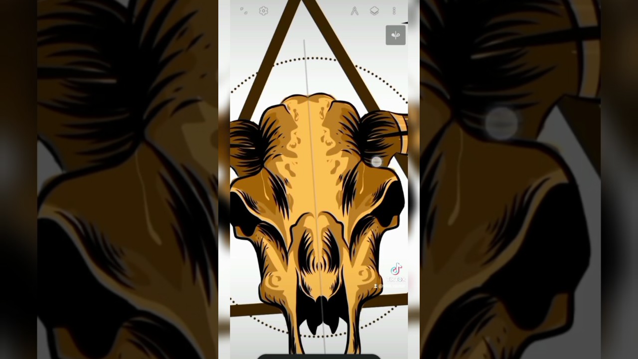 buffalo skull art illustration !!