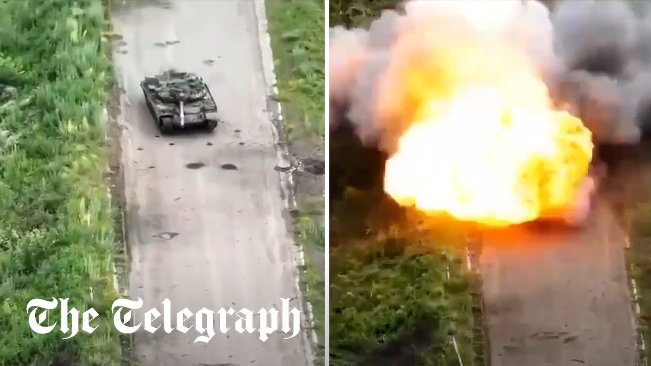Watch: Russian tank destroyed by own landmine