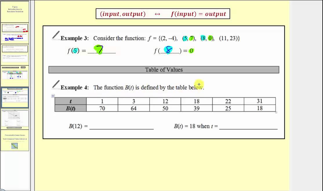 Introduction to Function Notation (L9.2)