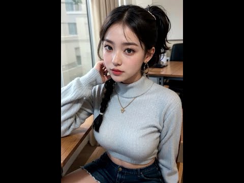 AI Lookbook 4k | Balam At School | AI Beauty Girl