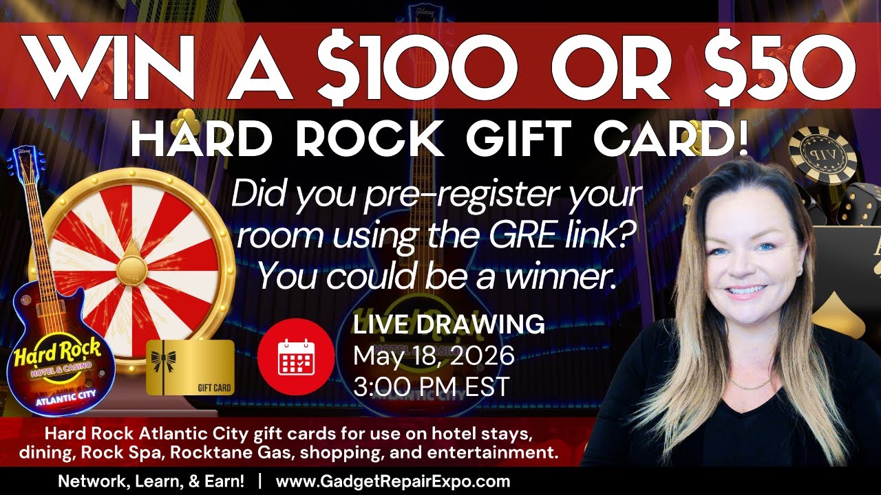 LIVE DRAWING 05/18/26 at 3:00 PM EST: See if you won up to $100 Hard Rock Gift Card!