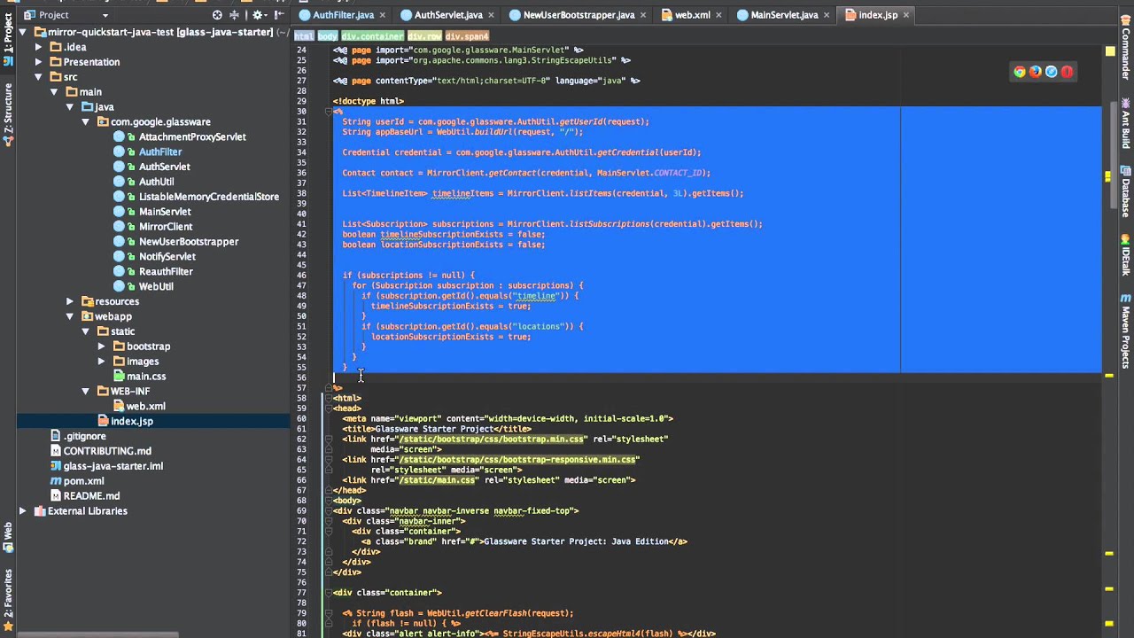 Google Glass Mirror API Java Quick Start