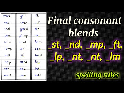 final consonant blends | digraphs | ending blends