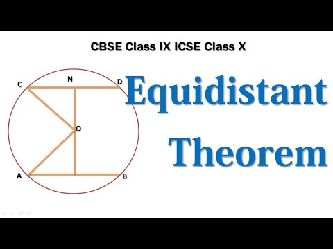 Equidistant Theorem - Theorem on Circles CBSE Class IX ICSE Class X Video Lecture