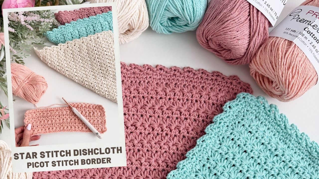 Crochet Star Stitch Dishcloth Tutorial | Easy Textured Dishcloth