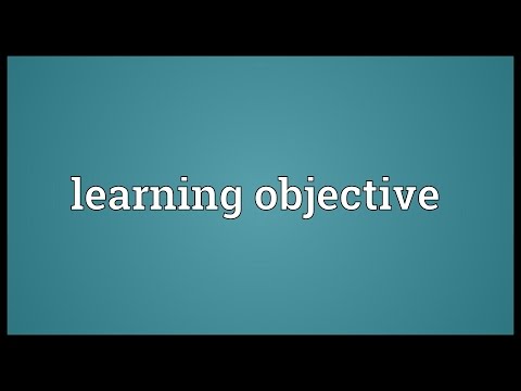 Learning objective Meaning