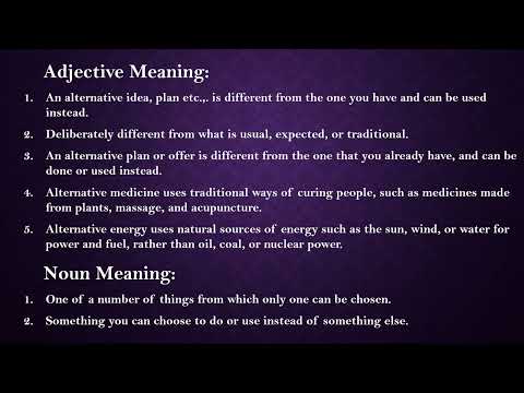 Alternative Meaning with Examples