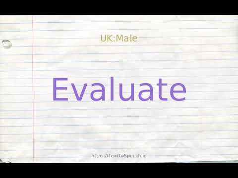How to pronounce evaluate
