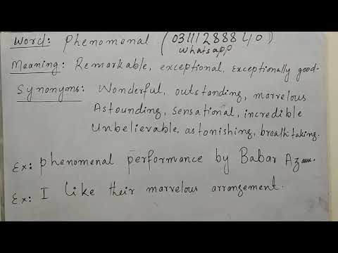 Word: Phenomenal and its synonym with usage
