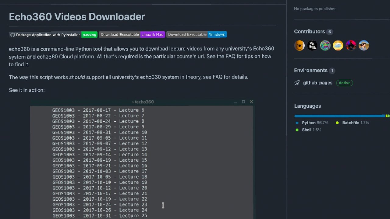 How to mass download Echo360 videos