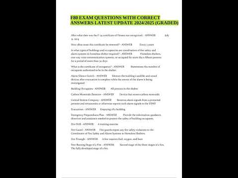 F80 EXAM QUESTIONS WITH 100% CORRECT ANSWERS LATEST UPDATE 2024