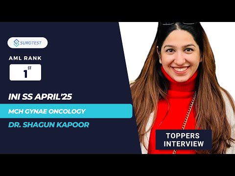 INI SS 2025 : AML Rank 1 in Mch Gynae oncology | Topper Interview with Dr Shagun Kapoor